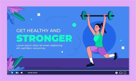 Free Vector Fitness Center Youtube Thumbnail