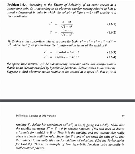 solved problem 1 6 4 according to the theory of relativity