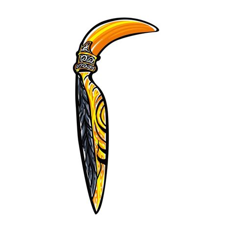 Badik Traditional Weapon Of Bugis Makassar Indonesia Premium Vector