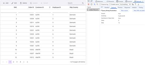 React Grid Custom Adaptor Syncfusion