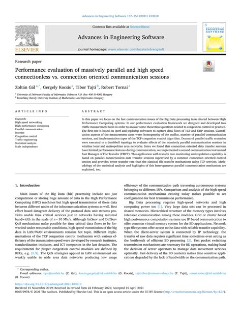Pdf Performance Evaluation Of Massively Parallel And High Speed Connectionless Vs Connection