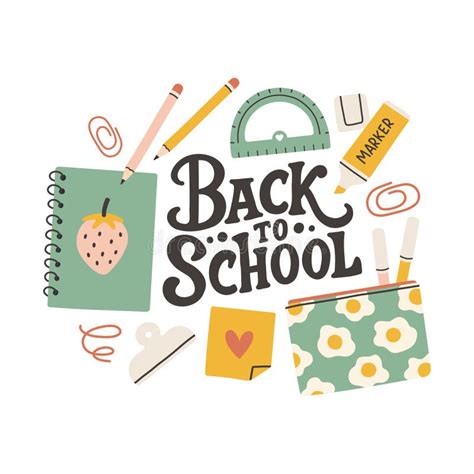 Back To School Label School Background Poster Card Sale Tag Flat