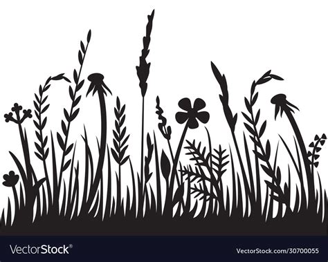 Grass Silhouette Design Royalty Free Vector Image