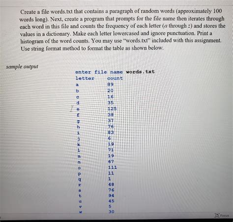 solved create a file words txt that contains a paragraph of