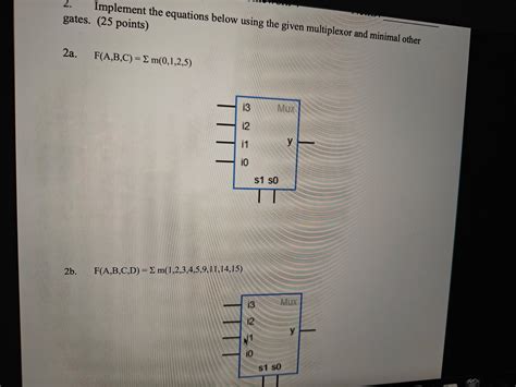 Solved Implement The Equations Below Using The Given