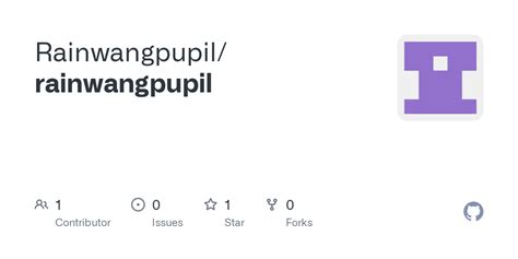 Github Rainwangpupil Rainwangpupil