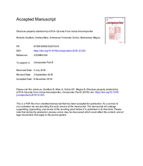 Pdf Structure Property Relationship Of Pla Opuntia Ficus Indica
