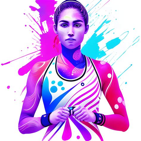 Minimalist Ink Art Female Tennis Player To Celebrate Victory In