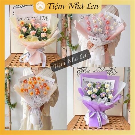 Hoa Lưu Ly Len 5 Cánh Tiệm Nhà Len