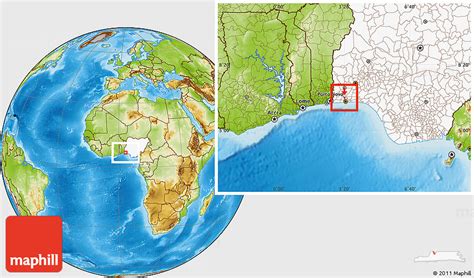 Physical Location Map Of Agege Highlighted Country