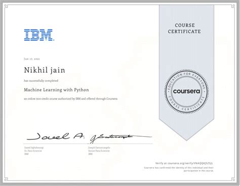 nikhil jain on linkedin ibmdatascience ibm python coursera