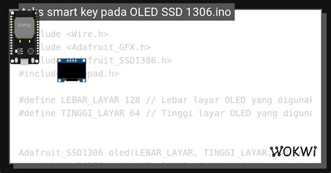 Teks Smart Key Pada OLED SSD 1306 Ino Wokwi ESP32 STM32 Arduino
