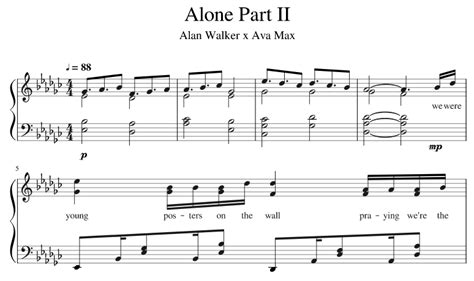 Alone Alan Walker Violin Sheet Music