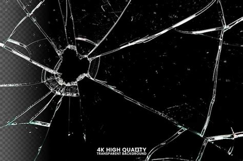 Cracks And Lines On Broken Glass On Black Background Premium Ai