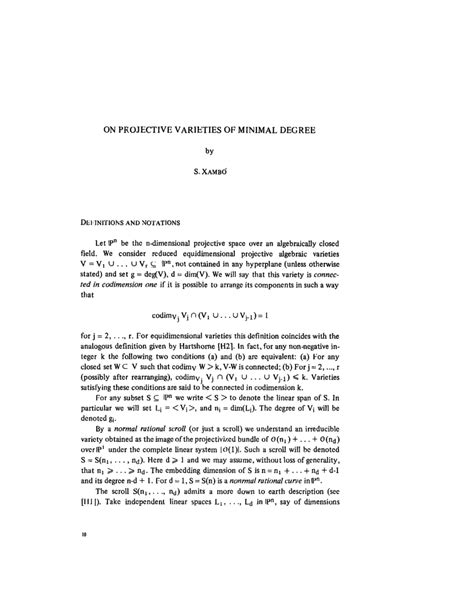 Pdf On Projective Varieties Of Minimal Degree