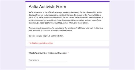 Adeeba Sajjad On Linkedin Aafia Activists Form
