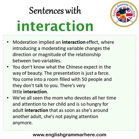 Sentences With Interaction Interaction In A Sentence In English