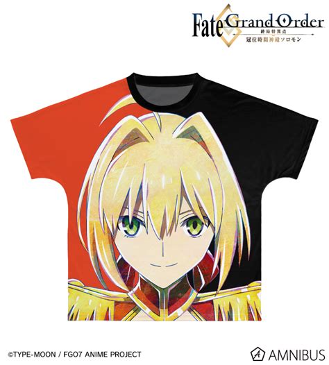 Fategrand Order 終局特異点 冠位時間神殿ソロモン ネロ・クラウディウス Ani Art フルグラフィックtシャツ