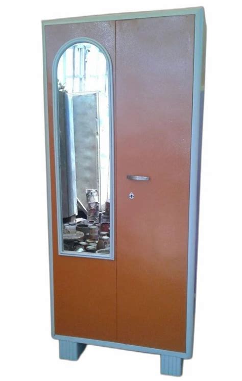 2 Door With Locker Powder Coated Stainless Steel Cupboard 4 Shelves