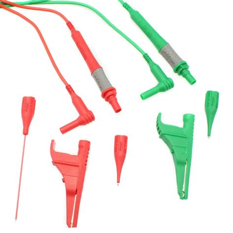 Megger Test Lead Set 2 Wire Redgreen With Prods And Clips Shrouded T