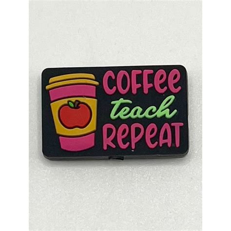 Coffee Teach Repeat Silicone Focal Beads Beadable Bliss