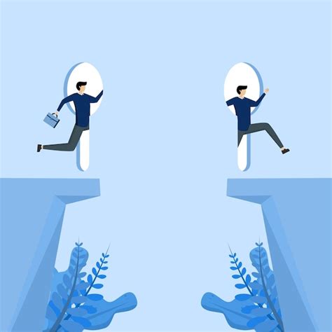 Premium Vector Confident Businessman Accessing Keyhole To Bypass Gap