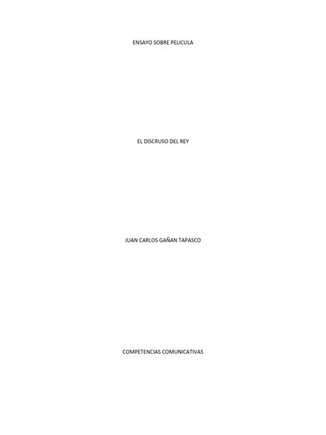 Ensayo Sobre Pelicula El Discurso Del Rey Descargar Gratis Pdf