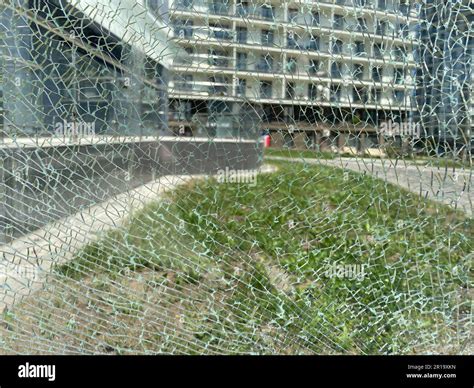 Cracked Glass Texture Top View Cracked Broken Car Glass Texture