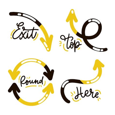 Premium Vector Hand Drawn Arrow Stickers With Message