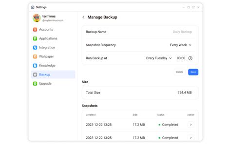 Backup Management Terminus