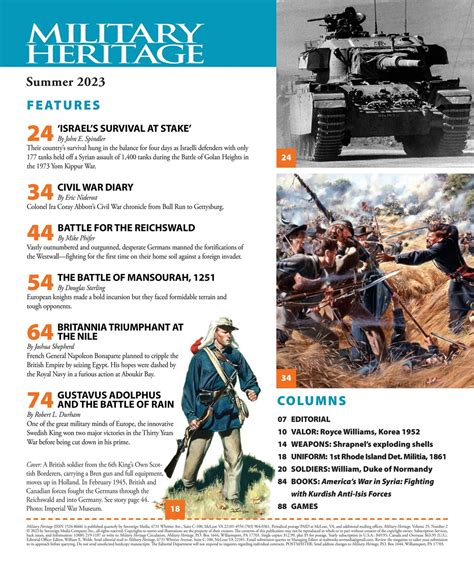 Military Heritage Magazine Summer 2023 Back Issue