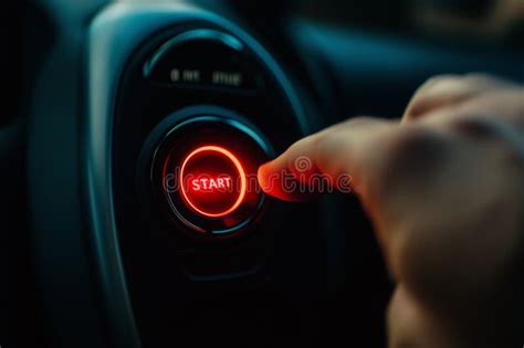 Start Button Pressed On Sleek Car Dashboard Close Up Stock Illustration Illustration Of