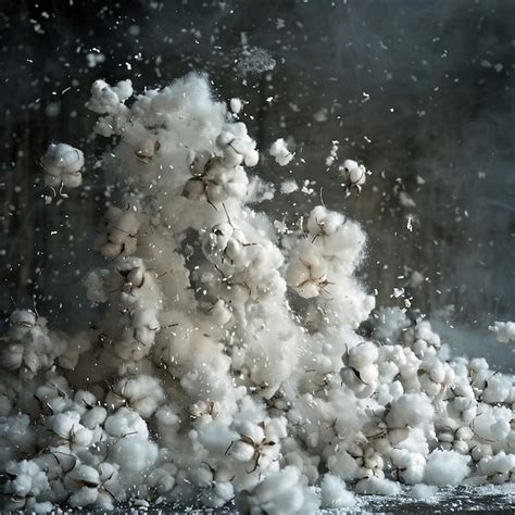Explosion Of Cotton Balls In Motion Premium Ai Generated Image