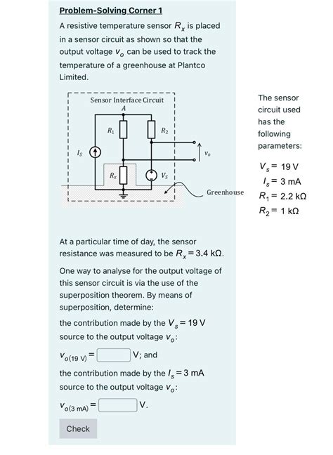 Solved Problem Solving Corner A Resistive Temperature Chegg