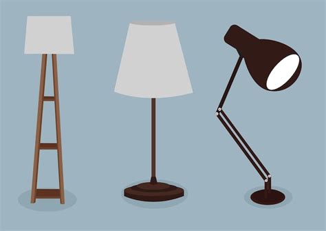 Premium Vector Illustration Of Different Types Of Table Lamps Set