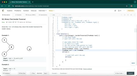 Leetcode 94 Binary Tree Inorder Traversal 中文解说 Youtube