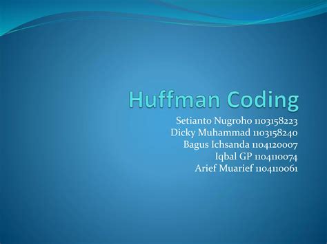 Huffman Coding Ppt
