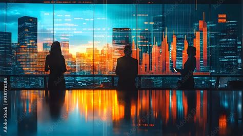 Professionals In A Corporate Setting Analyzing Operations Benchmarking Data With A Blurred