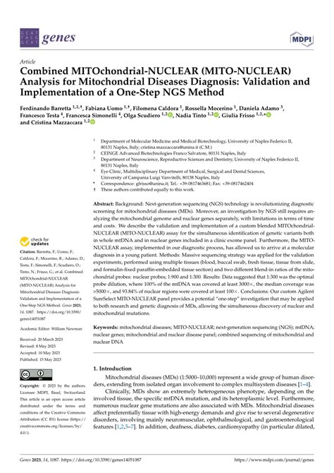 pdf combined mitochondrial nuclear mito nuclear analysis for