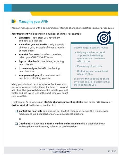 Action Plan For Managing Atrial Fibrillation Afib Cardiosmart
