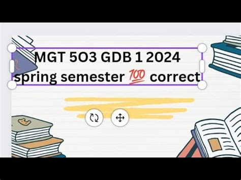 MGT 503 GDB Solution 1 Spring Semester Correct 2024 YouTube