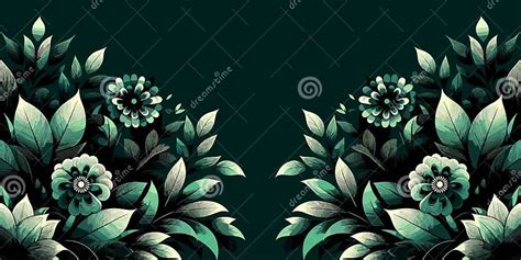 Floral Background With Green Leaves And Flowers Vector Illustration For Your Design Generative