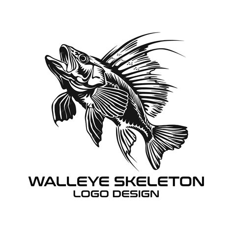 Premium Vector Walleye Skeleton Vector Logo Design