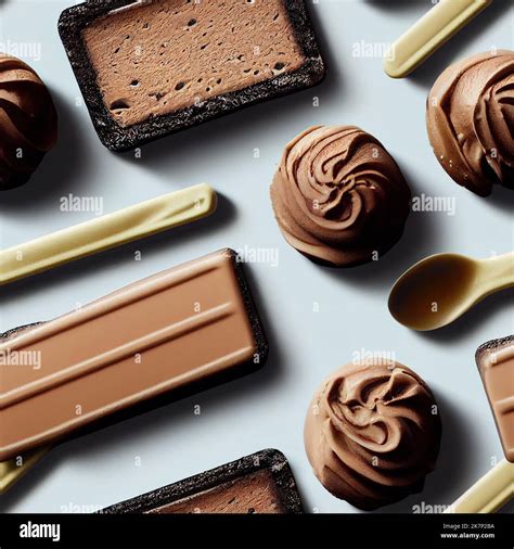 Chocolate Cake Ice Cream On Seamless Texture Background The Endless