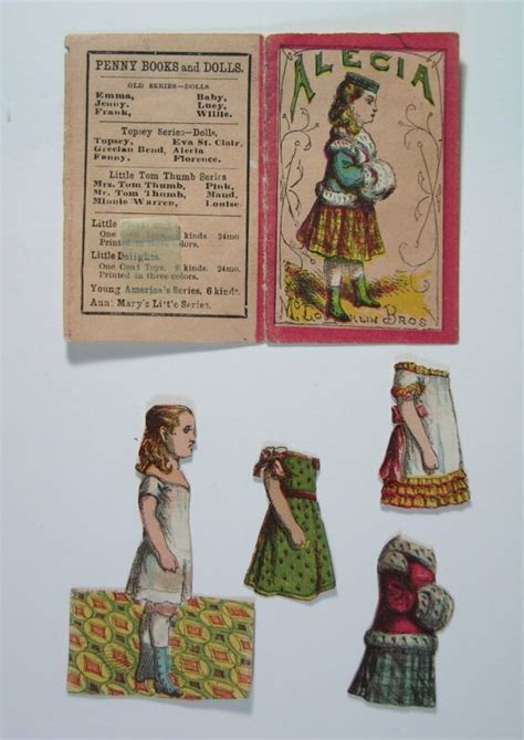 1870s SET OF McLOUGHLIN BROS PAPER DOLLS ALECIA CHROMOLITHOGRAPH
