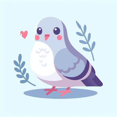 Premium Vector A Flat Illustration Of A Cute Dove