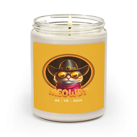 Solar Eclipse 2024 Meowdy Cowboy Cat Glasses Scented Candles Sold By