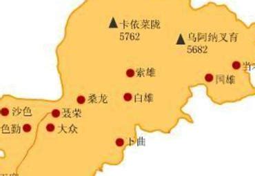 那曲地图全图高清版 那曲地区尼玛县 那曲安多县 大山谷图库