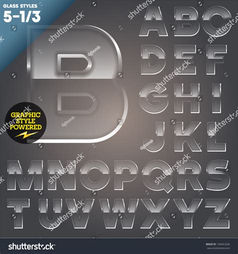 Vector Illustration Glass Font Powered Graphic Stock Vector Royalty