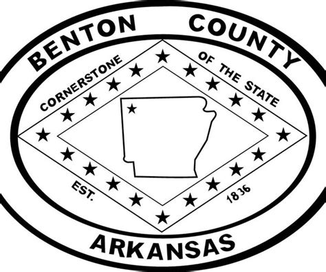 Artstation Benton County Arkansas Patch Vector File Black White Vector Outline Or Line Art